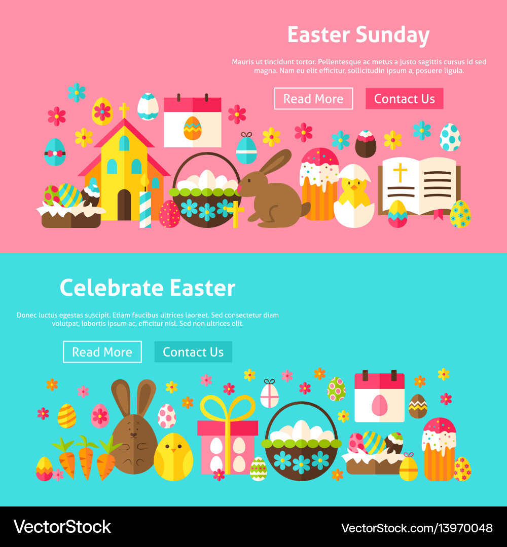 Easter sunday website banners Royalty Free Vector Image
