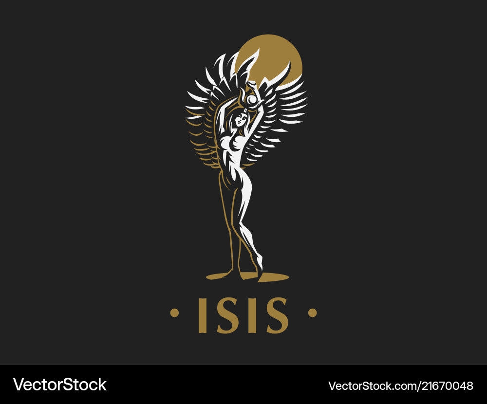 Egyptian goddess isis emblem Royalty Free Vector Image
