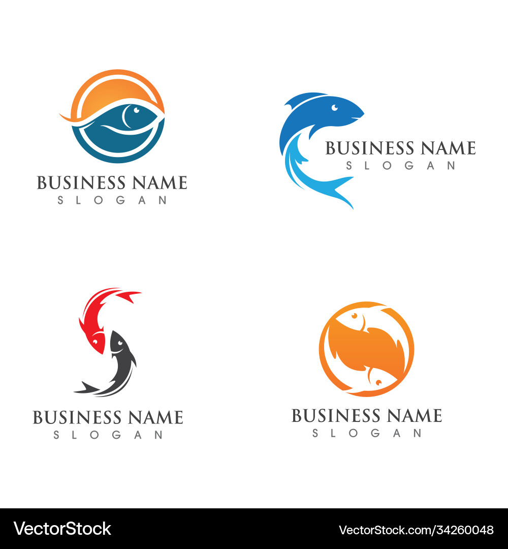 Fish logo and symbol symbols Royalty Free Vector Image