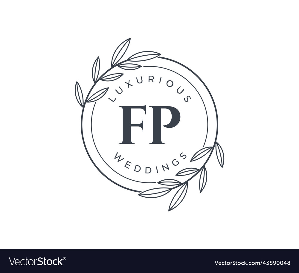 Fp initials letter wedding monogram logos Vector Image Fp initials letter wedding monogram logos Vector Image