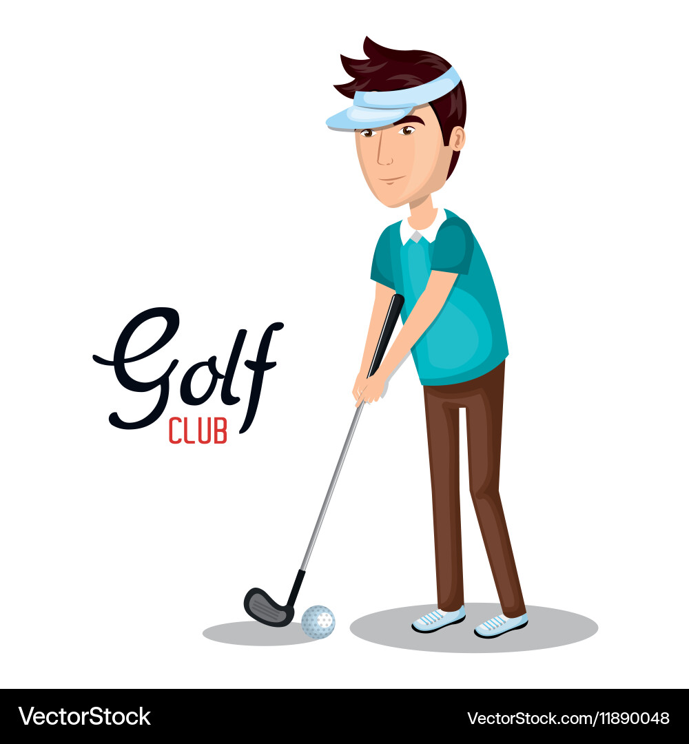 Golf club sport icon Royalty Free Vector Image