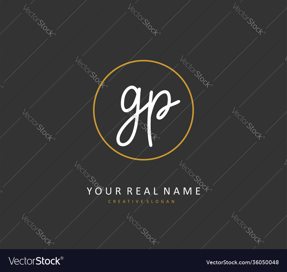 Gp initial letter handwriting and signature logo Vector Image