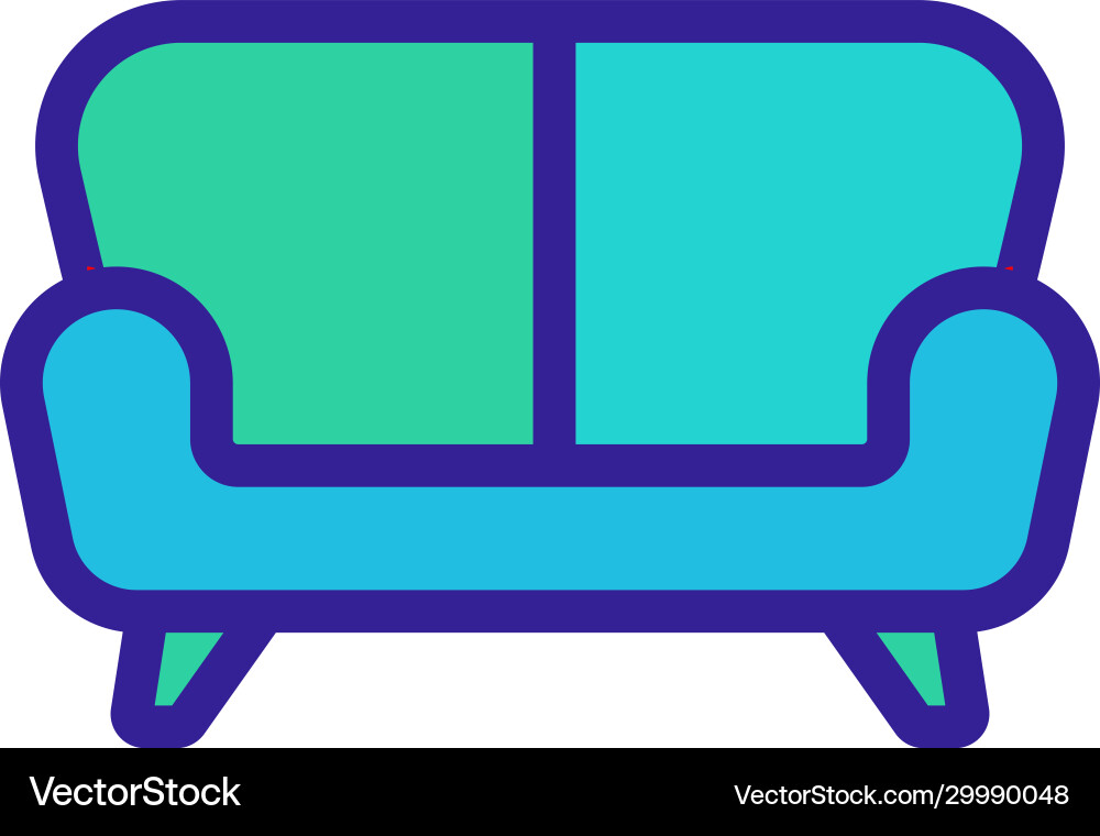 Home sofa icon isolated contour symbol Royalty Free Vector