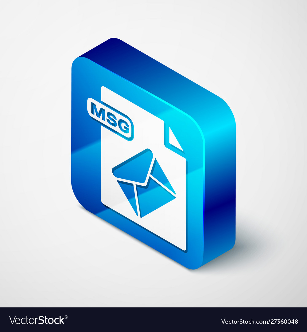 Isometric msg file document download msg button Vector Image