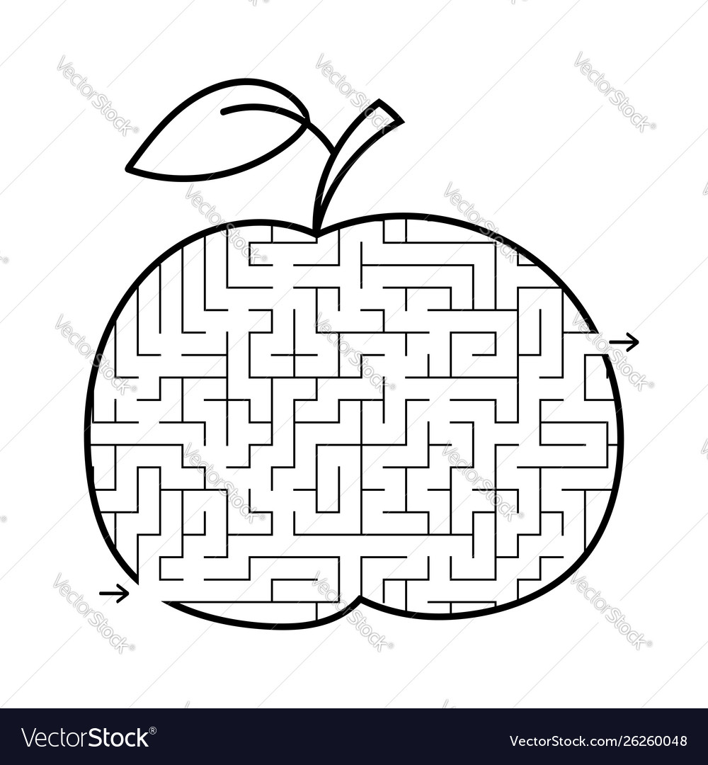 Maze apple game for kids puzzle children Vector Image