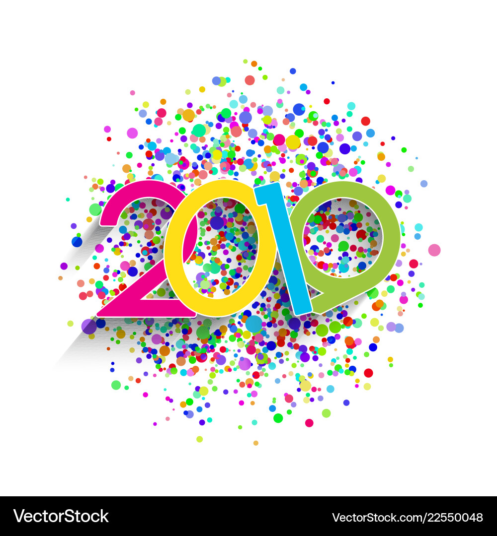 New year background with colourful numbers Vector Image