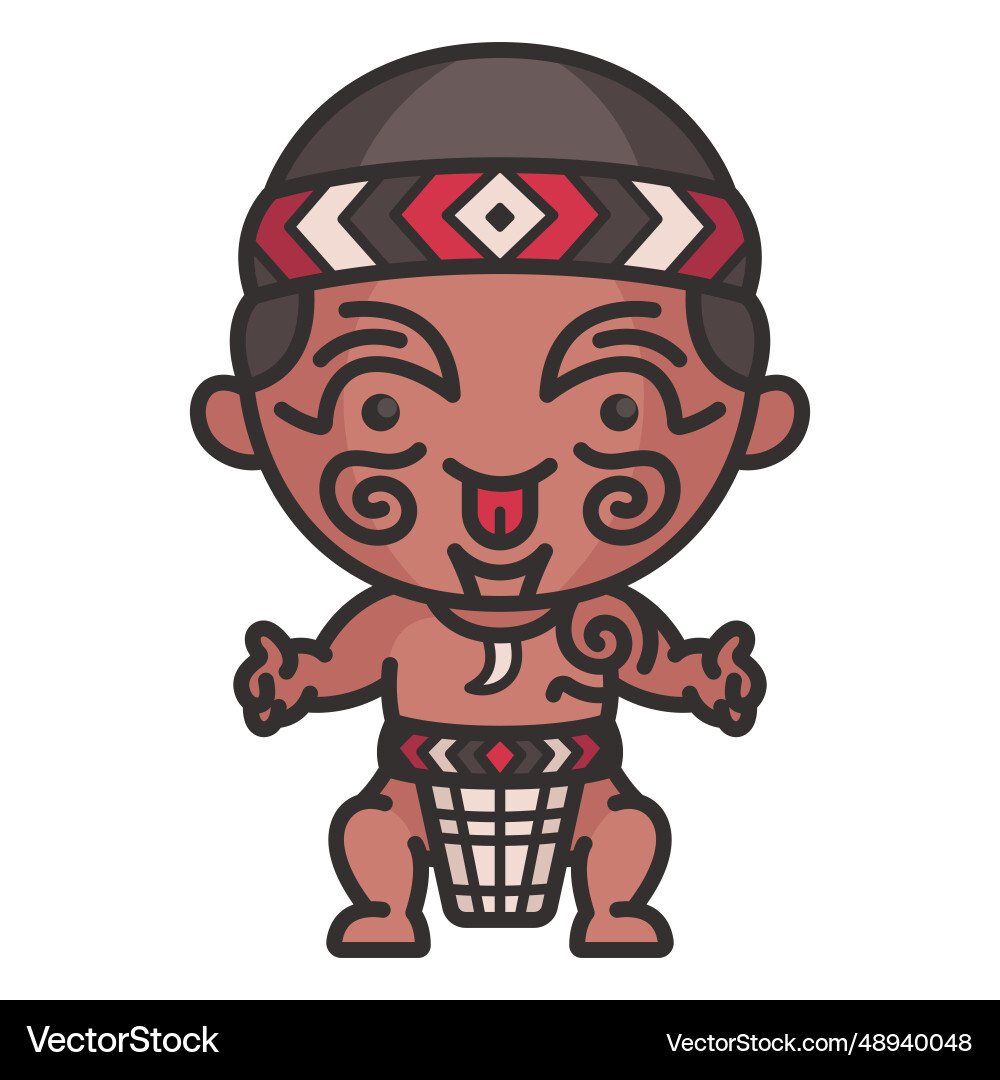 New zealand indigenous flat Royalty Free Vector Image