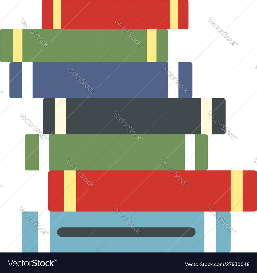 Stack books icon flat style Royalty Free Vector Image