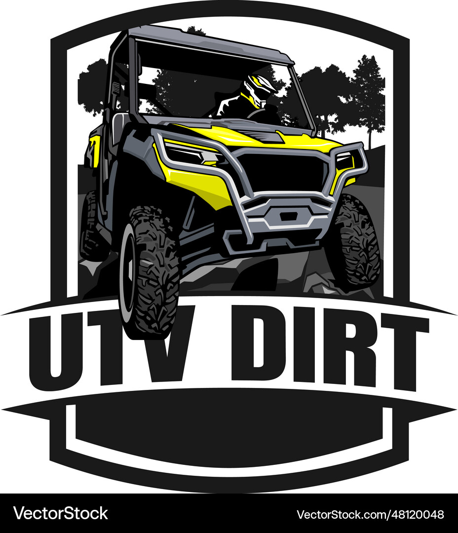 Utv offroading social club logo design Royalty Free Vector