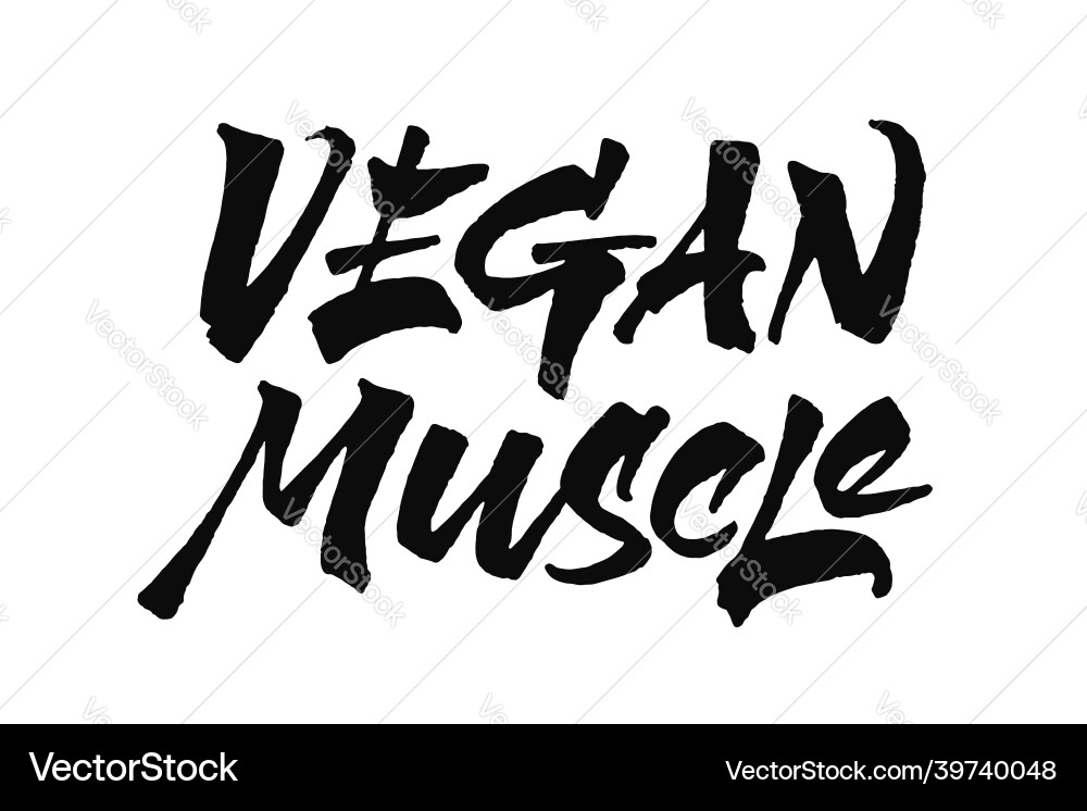 Vegan muscle lettering design Royalty Free Vector Image