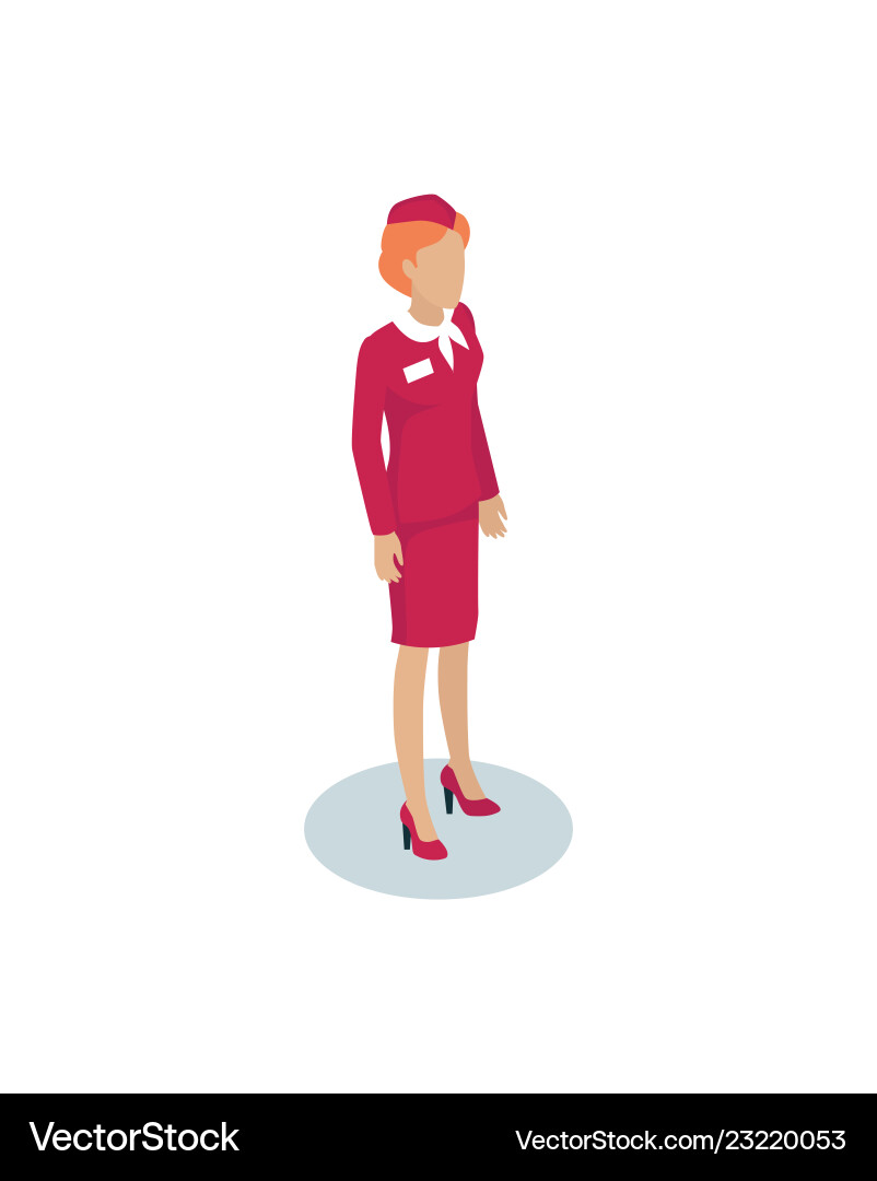 Air hostess or stewardess isometric depiction Vector Image