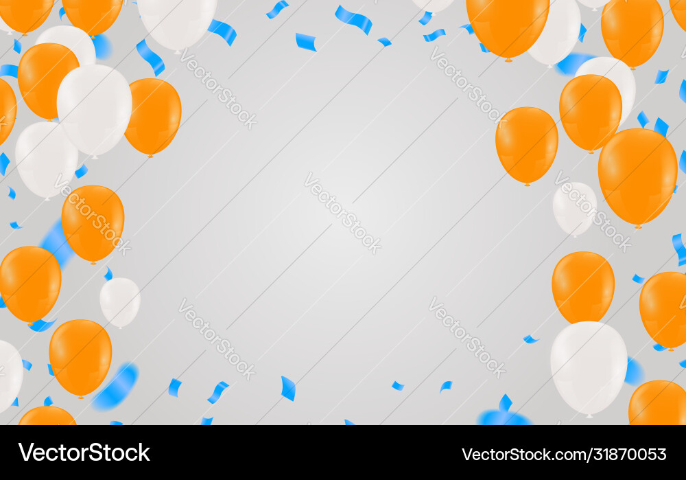 Background with balloons gold for greeting cards Vector Image