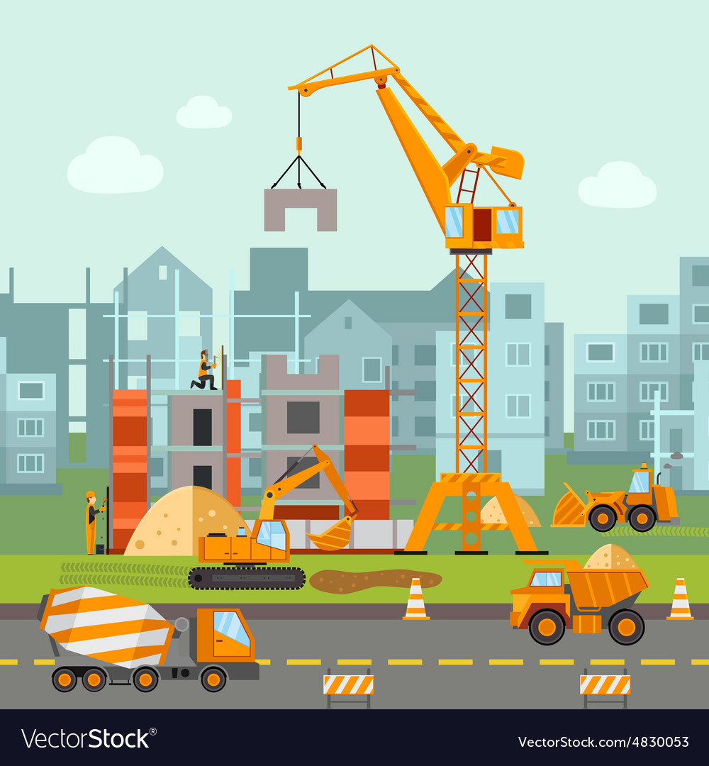 Building Work Royalty Free Vector Image - VectorStock