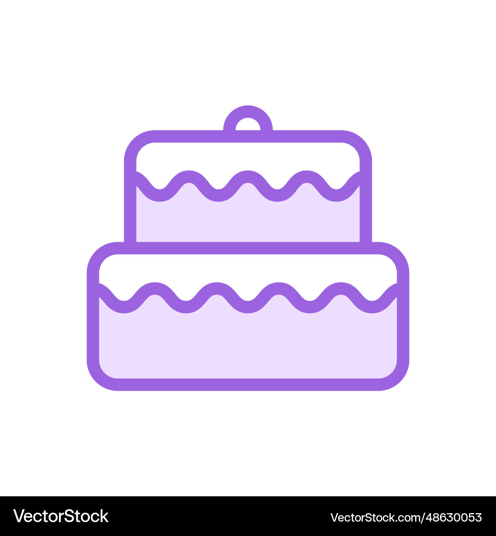 Cake line icon in two colors isolated Royalty Free Vector