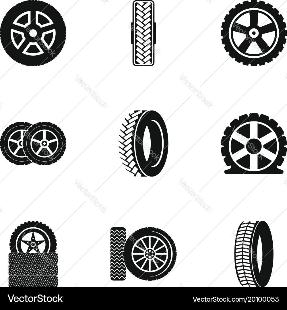 Cartwheel icons set simple style Royalty Free Vector Image