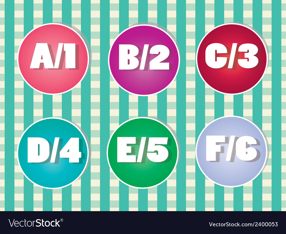 Colorful numbers icons on checkered background Vector Image