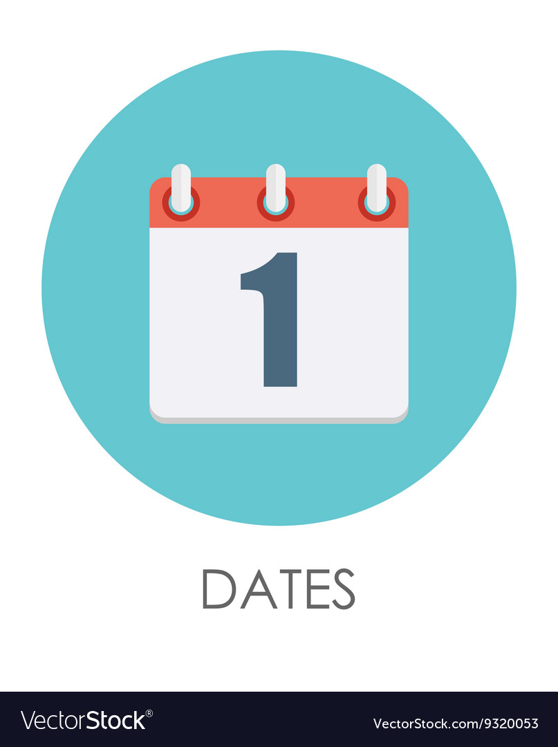 Dates flat icon Royalty Free Vector Image - VectorStock