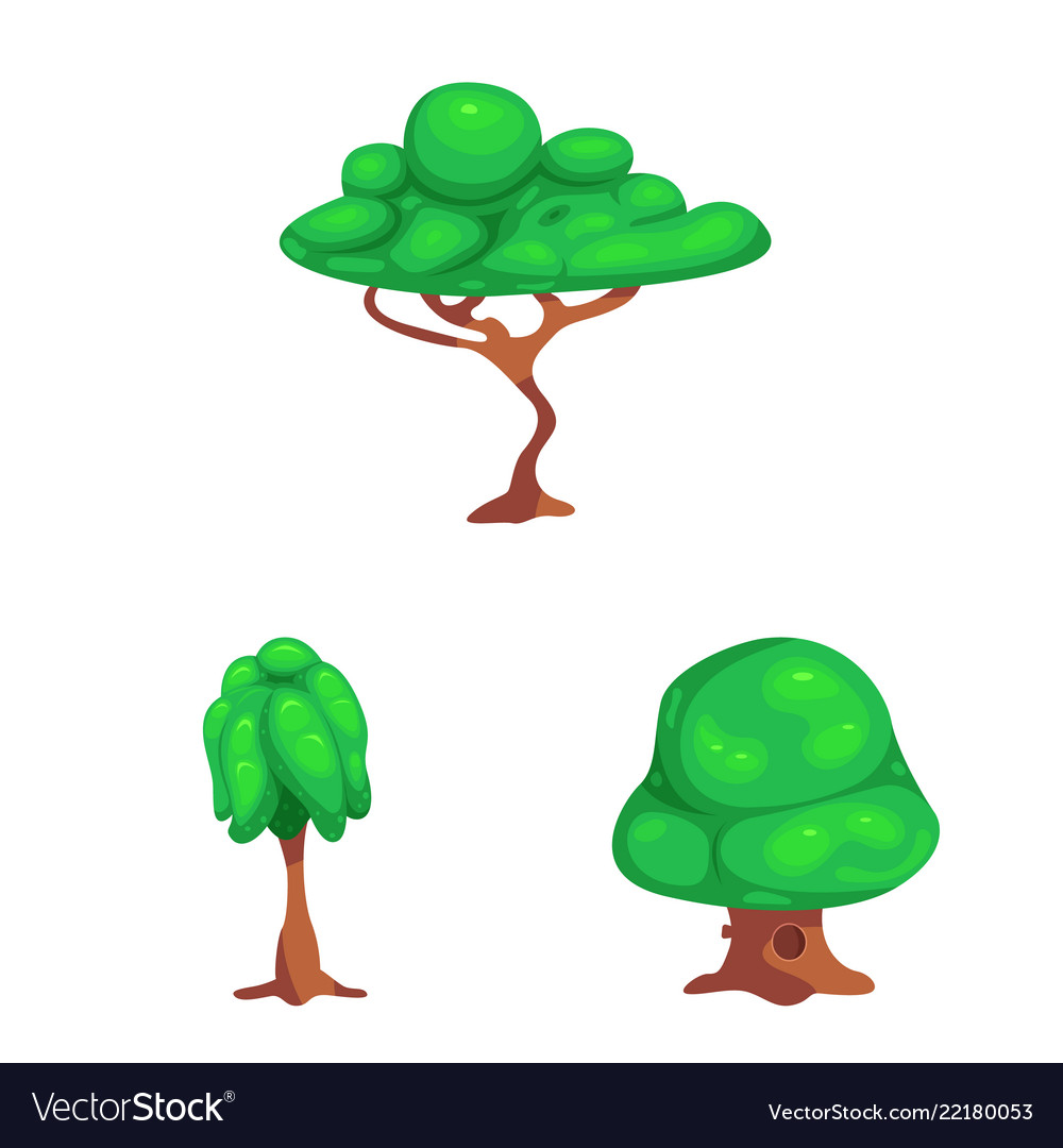 Design of tree and nature icon set of tree Vector Image