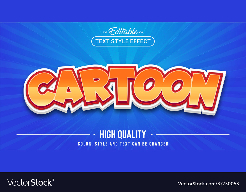 Editable text style effect - cartoon text style Vector Image