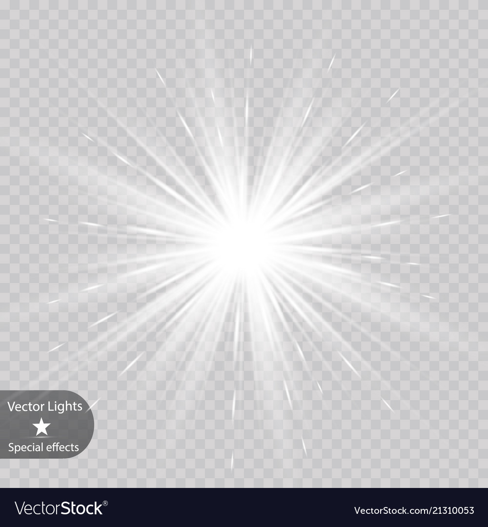 Glow light effect starburst with sparkles on Vector Image