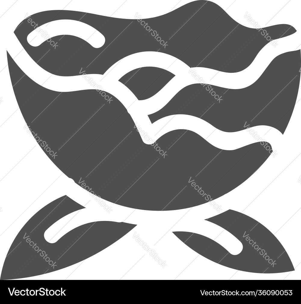 Grey flower with wavy petals on white background Vector Image