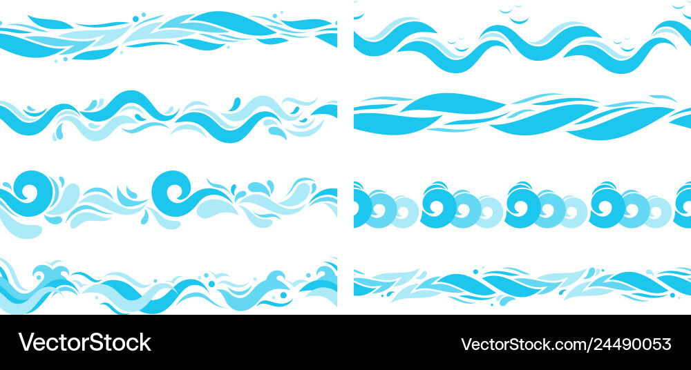 Marine waves sea water wave swim pattern Vector Image