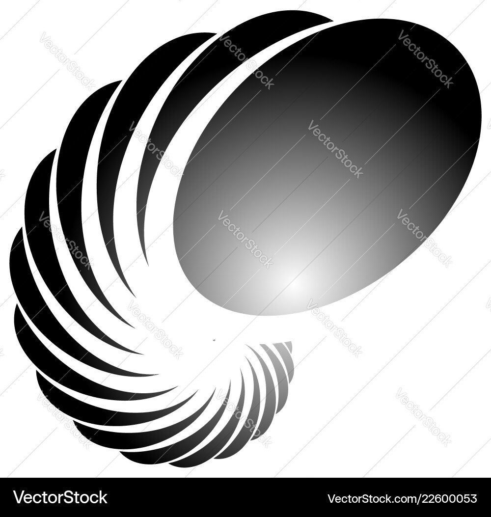 Spiral helix snail shape abstract monochrome Vector Image