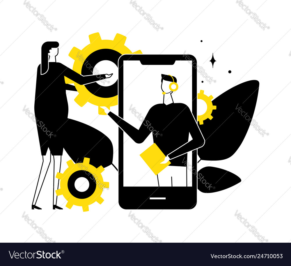 Technical support - flat design style Royalty Free Vector