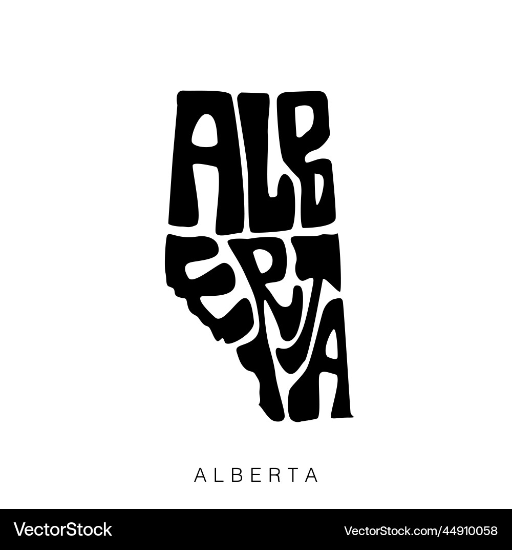 Alberta state of canada lettering Royalty Free Vector Image