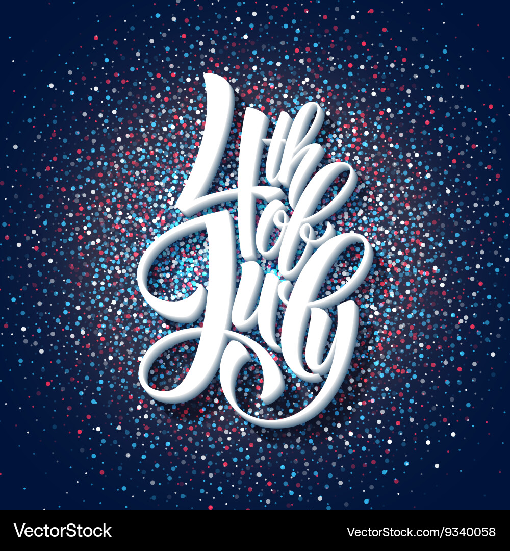 American independence day lettering design a Vector Image