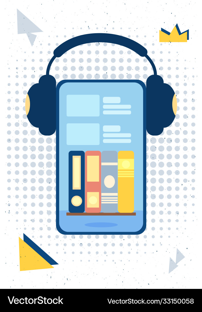 Audiobooks with headphones Royalty Free Vector Image