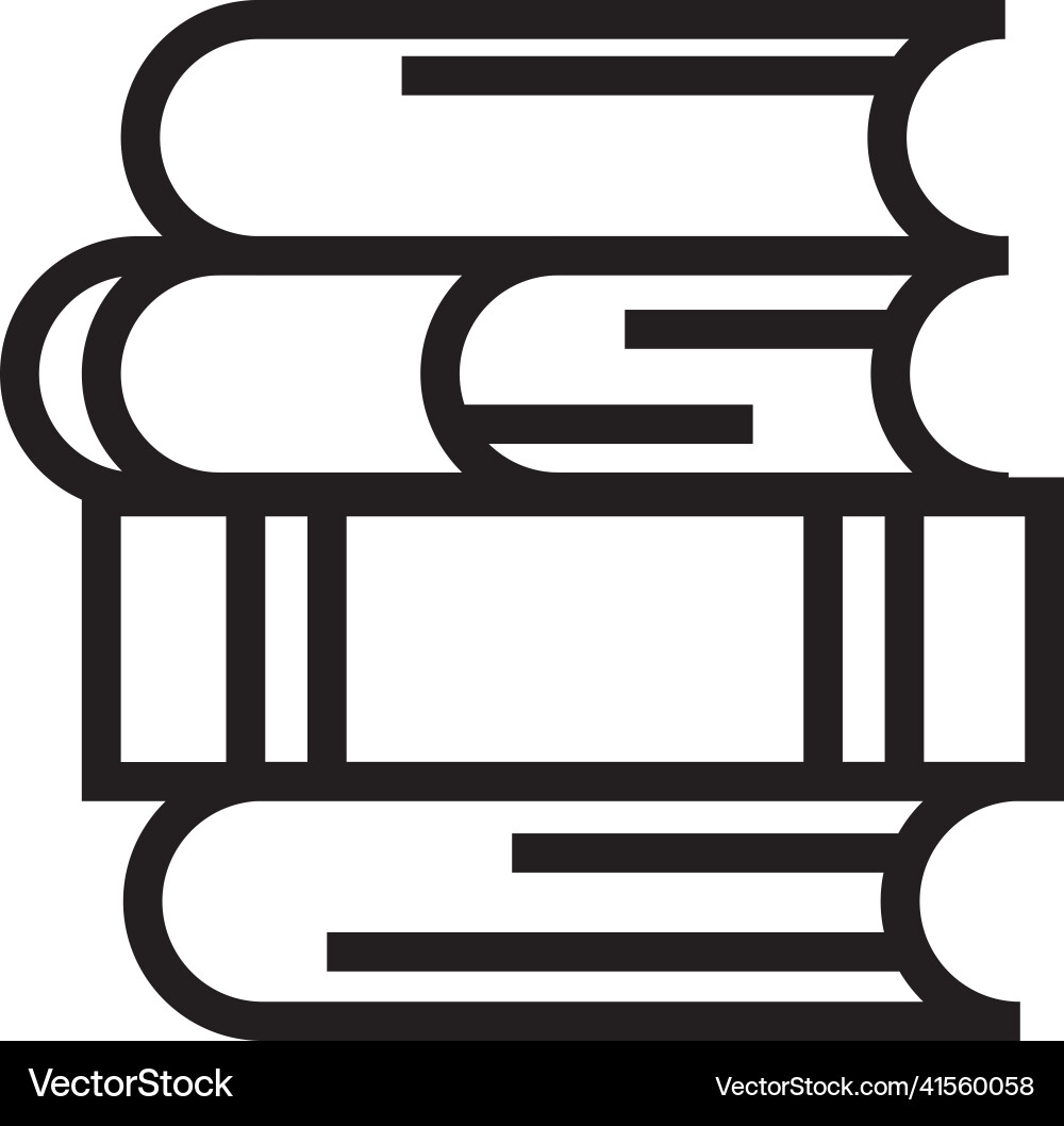 Book stack icon library logo reading symbol Vector Image