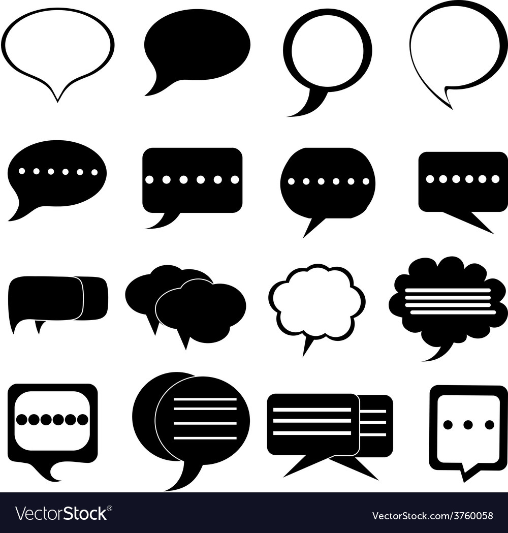 Chat bubble icons set Royalty Free Vector Image