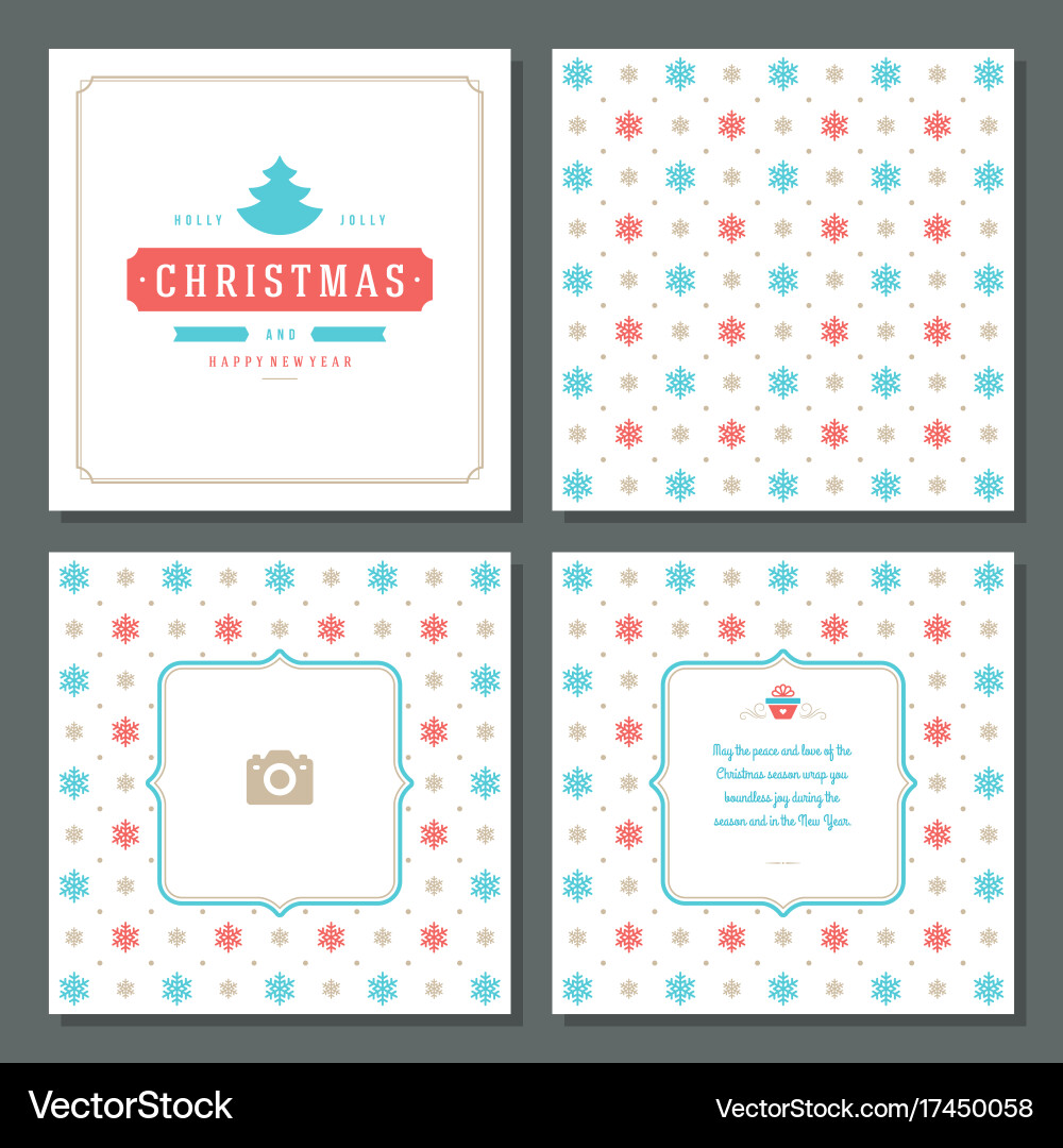 Christmas greeting card design and pattern Vector Image