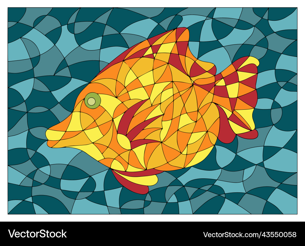 Colored in stained glass style Royalty Free Vector Image