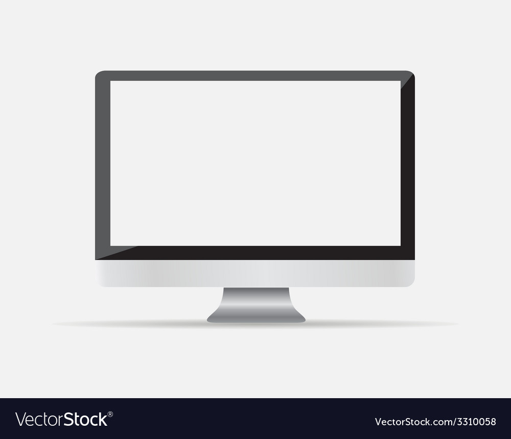 Computer display isolated on white Royalty Free Vector Image