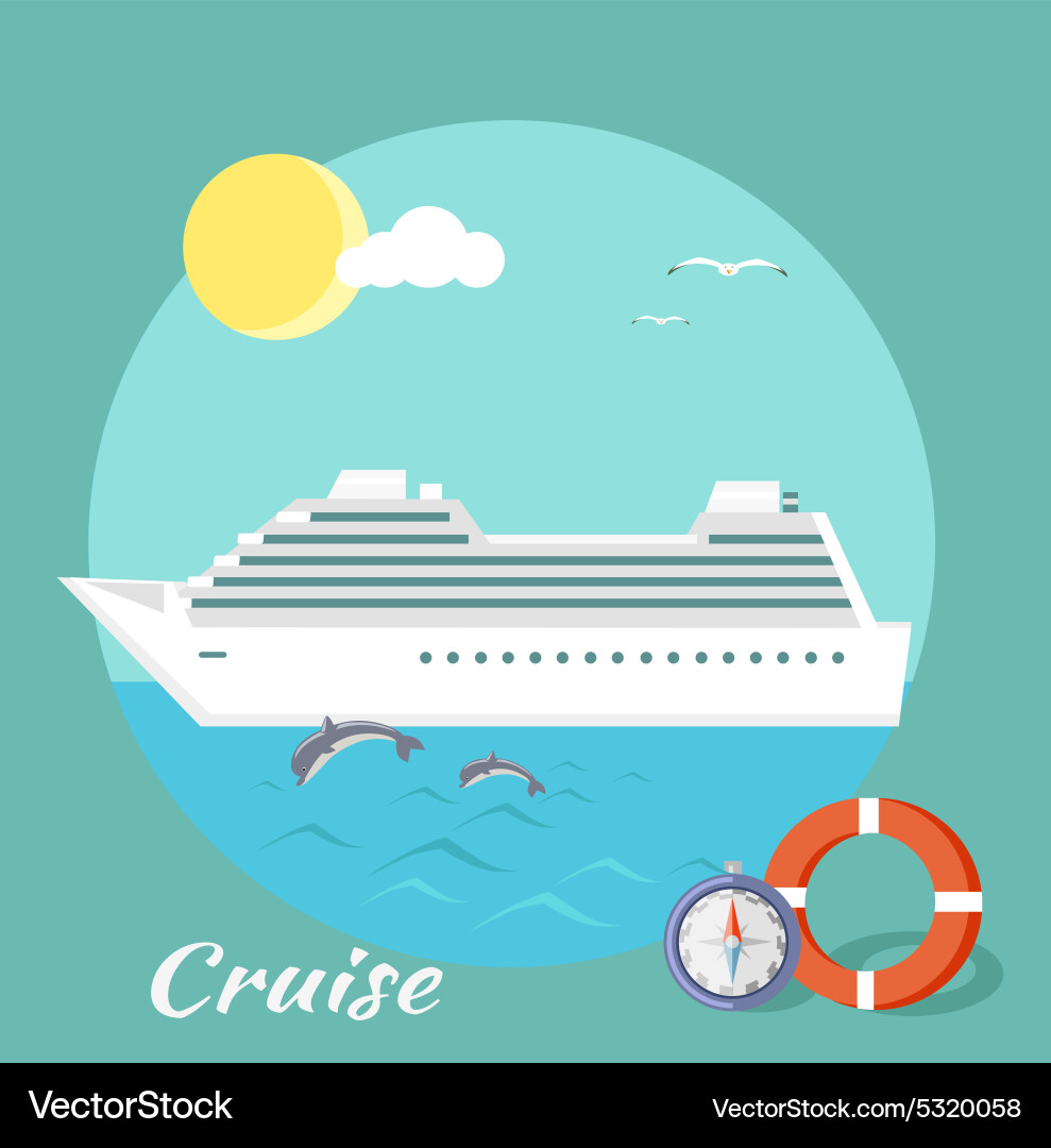 Cruise ship water tourism Royalty Free Vector Image