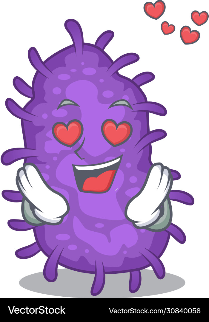 Cute bacteria bacilli cartoon character has a Vector Image