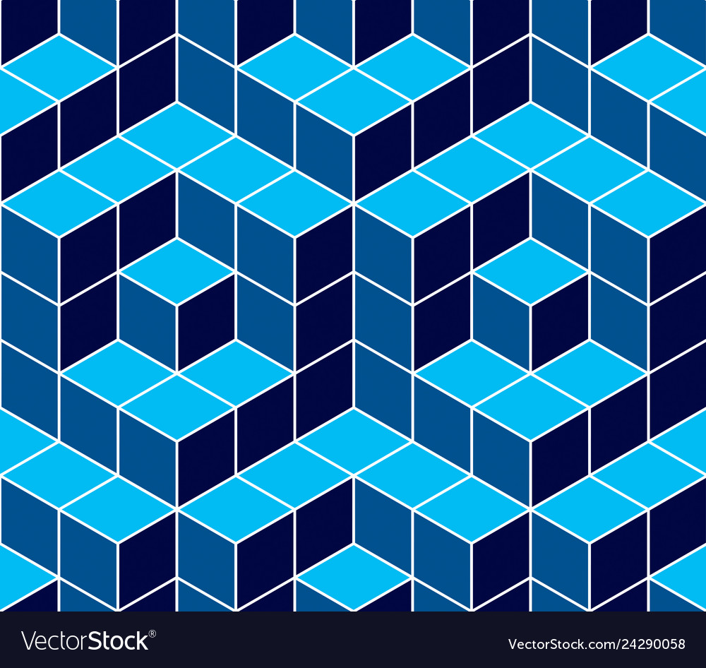 Geometric cubes abstract seamless pattern 3d Vector Image