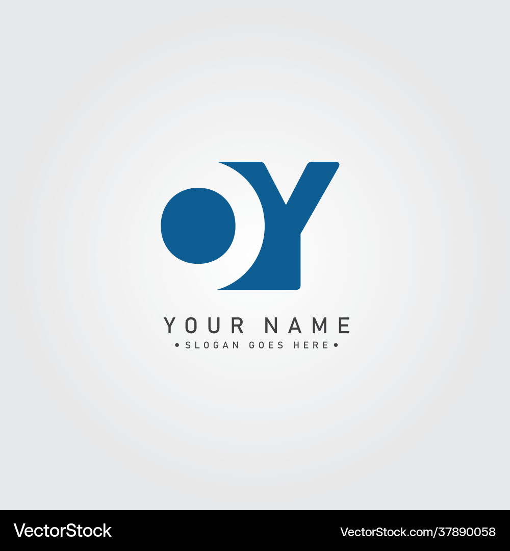 Initial letter oy logo - simple business style Vector Image
