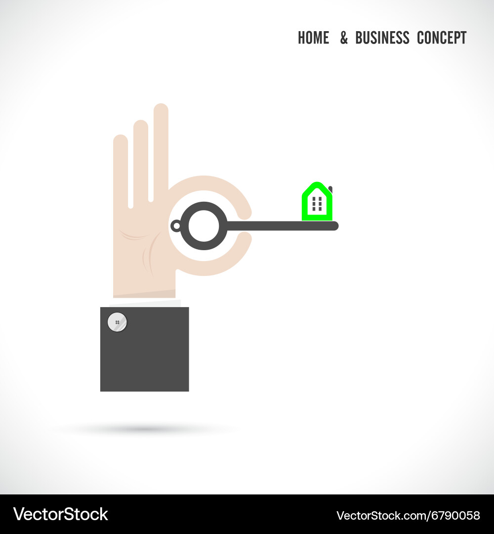 Key and house icon abstract logo Royalty Free Vector Image
