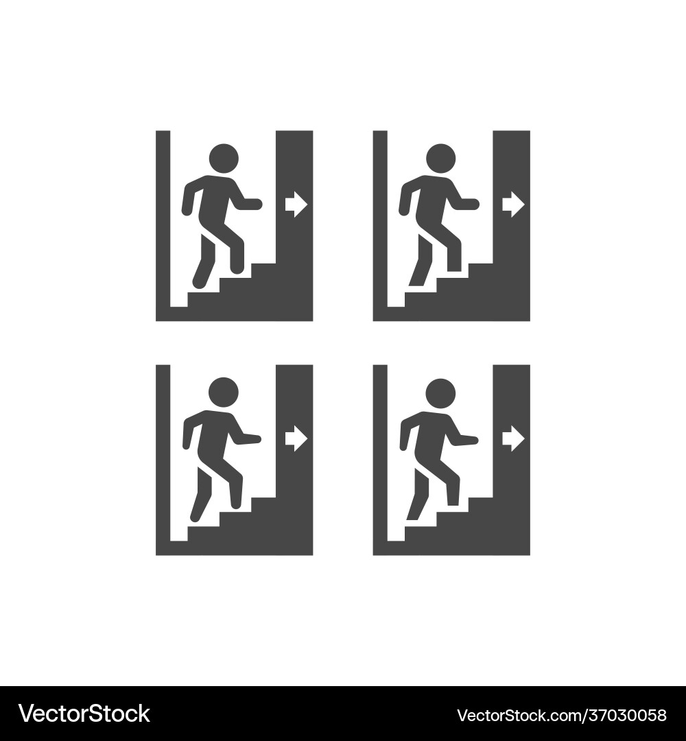Man going up stairs black icon Royalty Free Vector Image