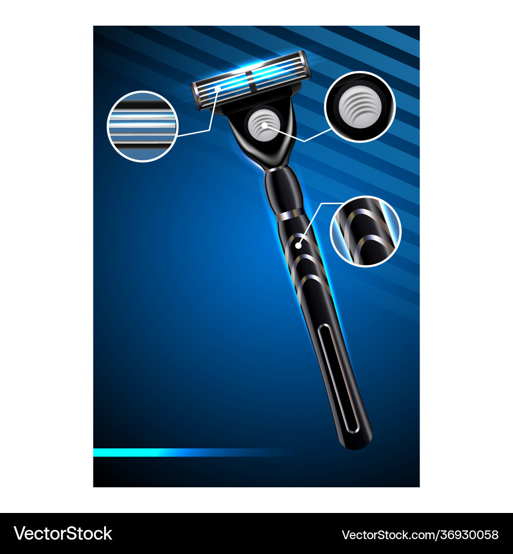 Razor for shave creative advertising banner Vector Image