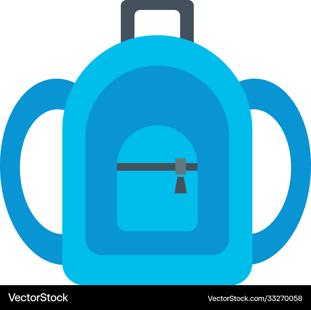 School bag equipment flat style icon Royalty Free Vector