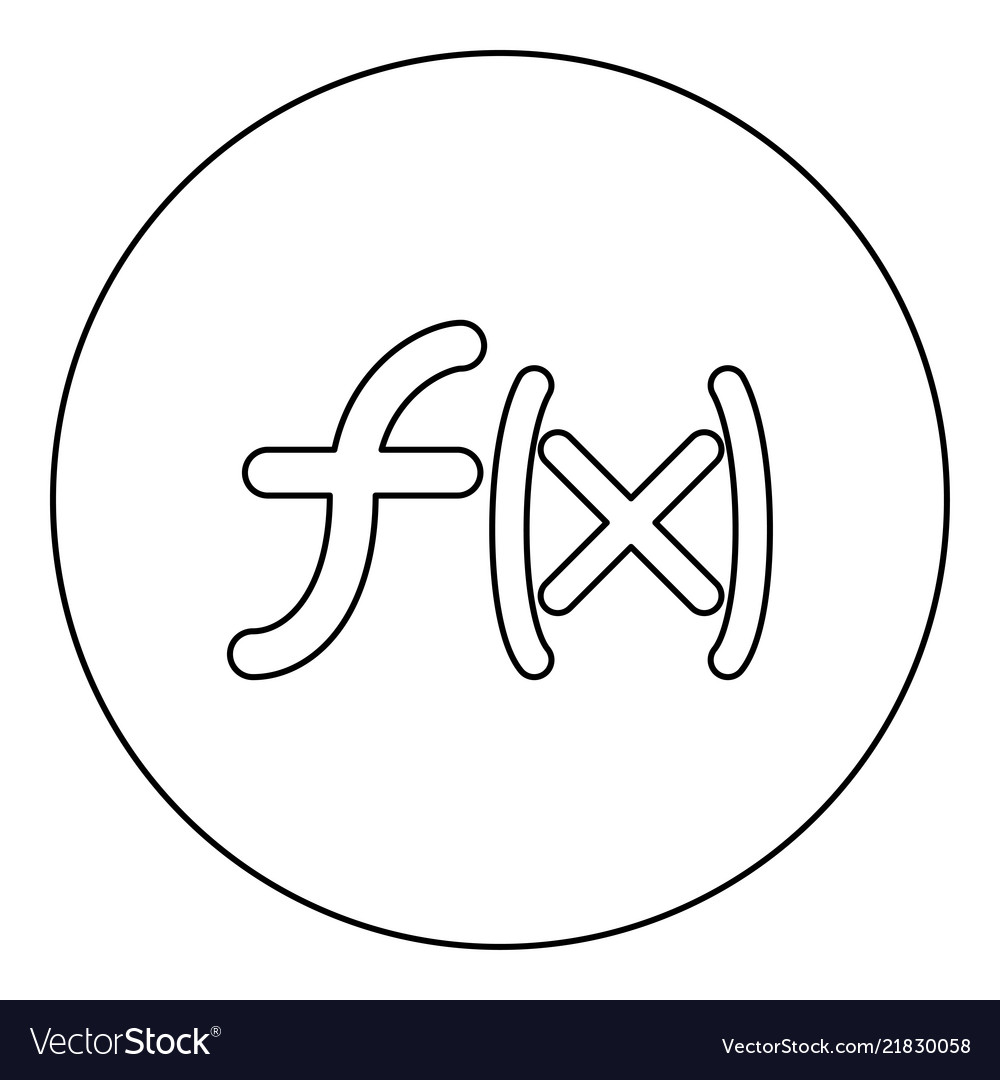 Symbol function icon black color in round circle Vector Image
