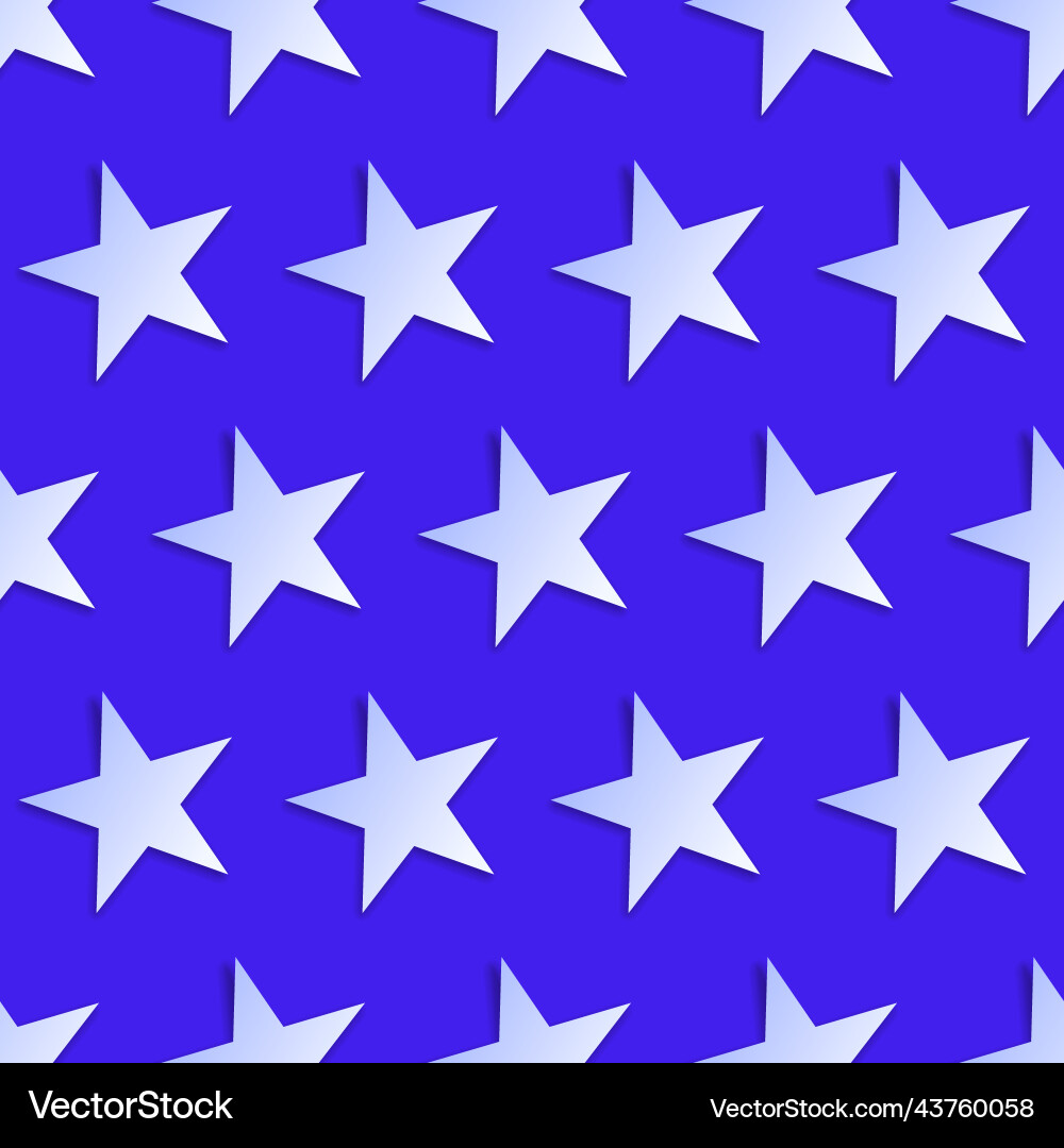Usa style seamless pattern white stars on blue Vector Image