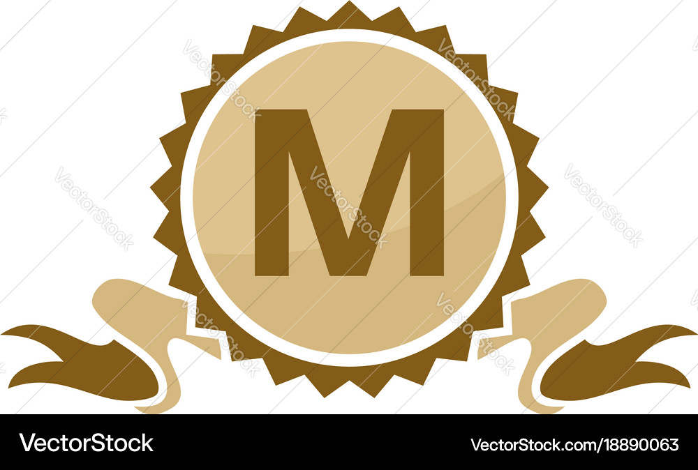 Best quality ribbon letter m Royalty Free Vector Image