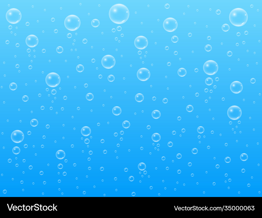 Bubbles on blue backdrop floating Royalty Free Vector Image