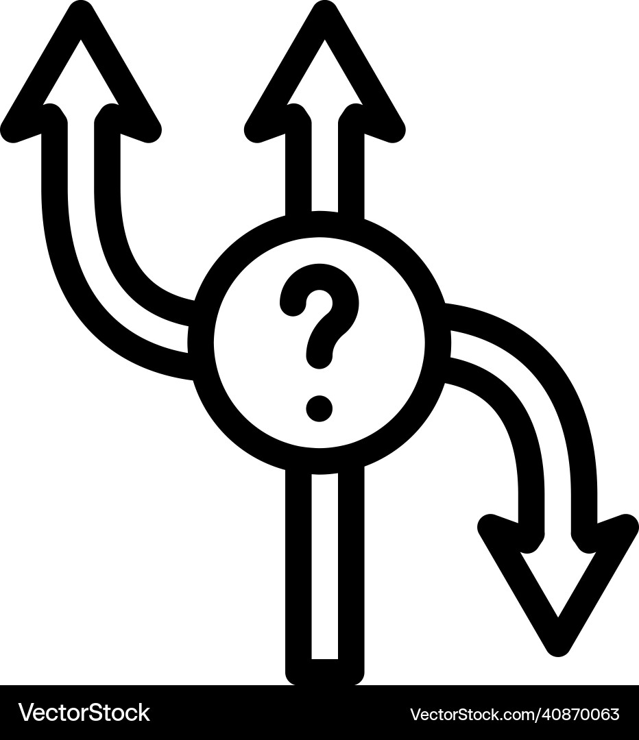 Choice of direction line icon Royalty Free Vector Image