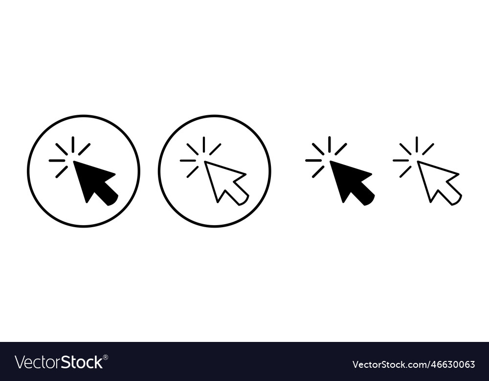 Click icon cursor icon pointer sign Royalty Free Vector